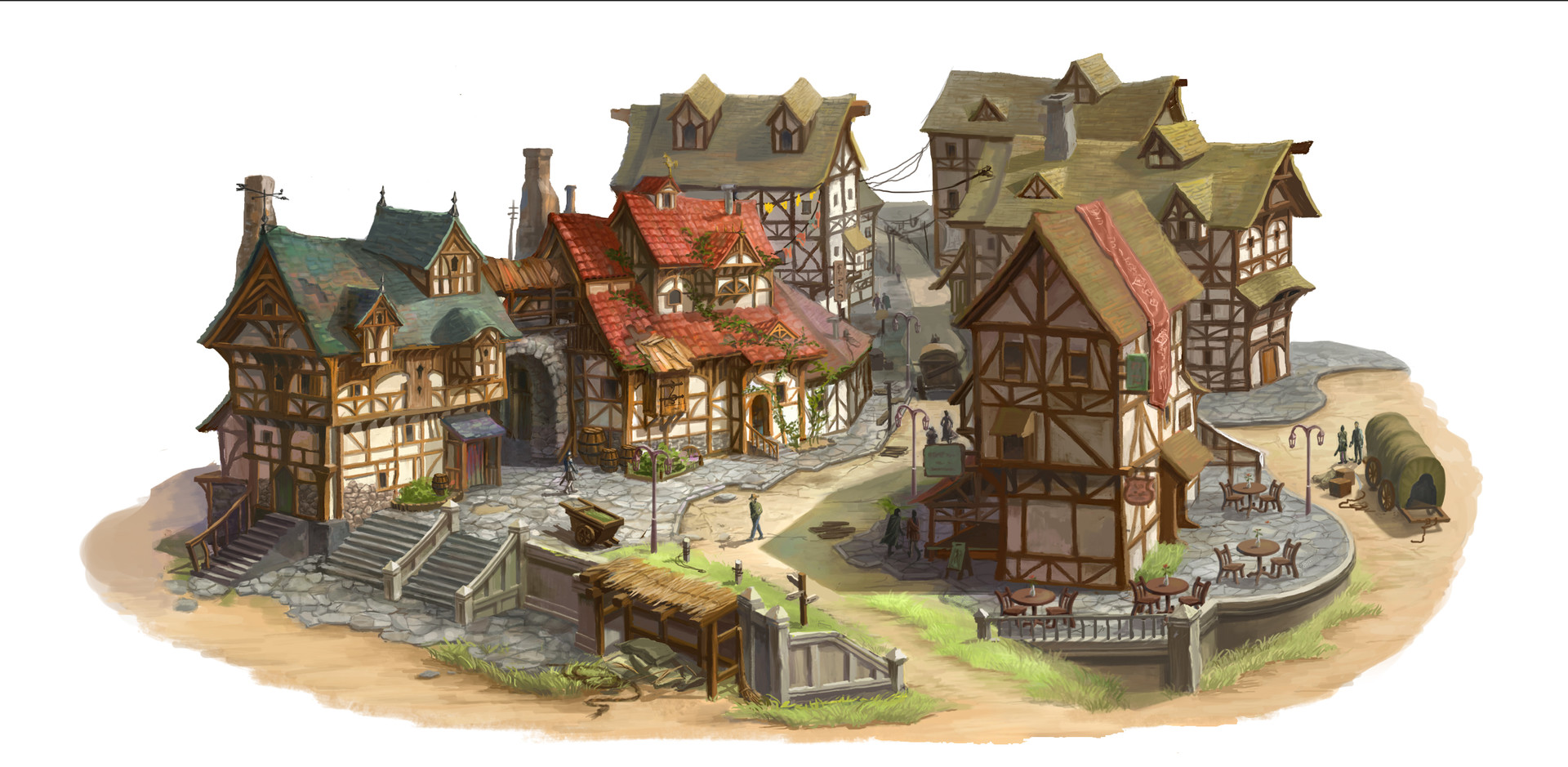 Medieval Town Concept Art